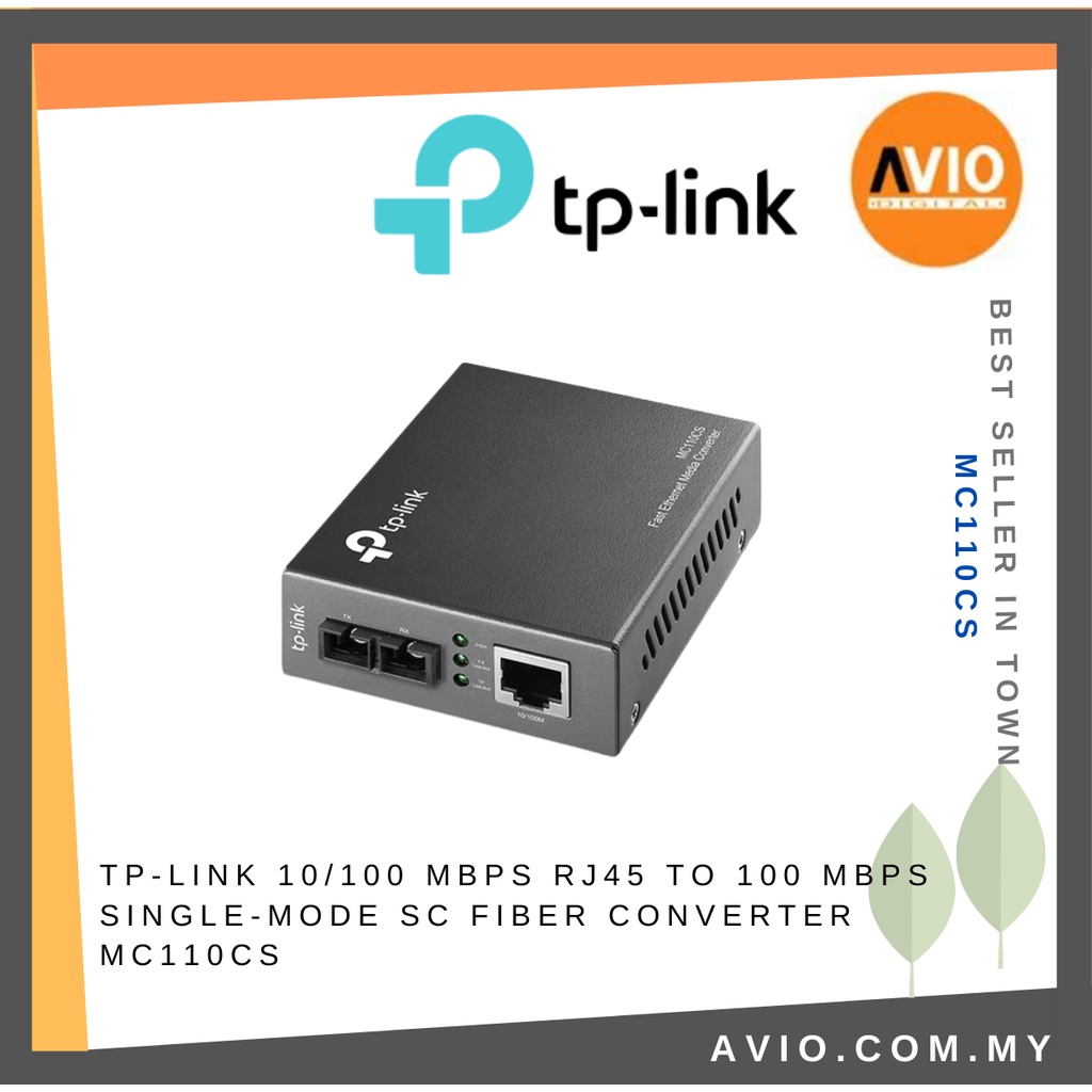TP-LINK Tplink 10/100 Mbps Singlemode 2KM Media Converter RJ45 Ethernet ...