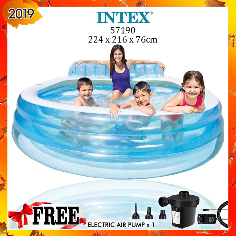 INTEX 57190 (NP162) Swim Center Family Inflatable Pool with 1 ...