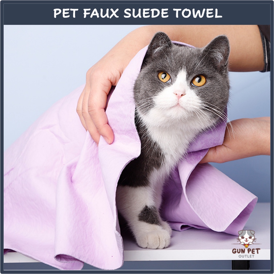GUN PET Super Absorbent Pet Faux Suede Towel Large Cat Dog Tuala Suede ...