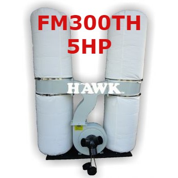 Hawk Dust Collector FM300T (3HP) & FM300TH (5HP)( 2 Bags)Wood working ...