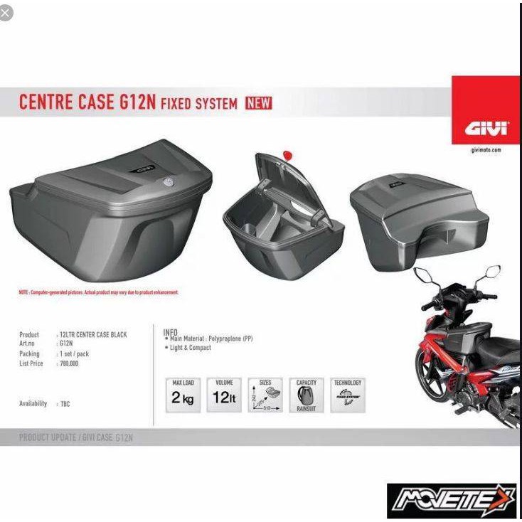 GIVI BOX 12LITRE 12 LITRE CENTRE BOX FRONT BOX | Shopee Malaysia