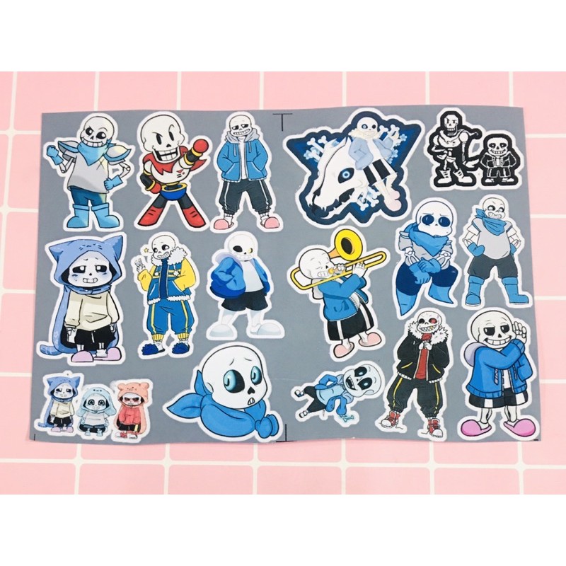Set of 30-60 sans undertale stickers, silk pressed, laser cut, peel-and ...