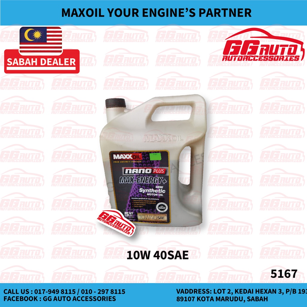 MAXOILL 10W40 15W40 Semi Synthetic SN/CF Engine Oil (5L) | Shopee Malaysia