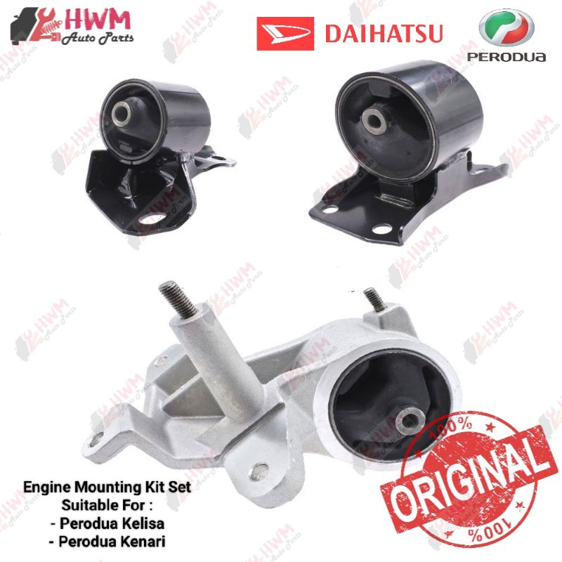[100% Original] Engine Mounting Kit Set Perodua Kelisa Kenari (Auto & Manual) | Shopee Malaysia