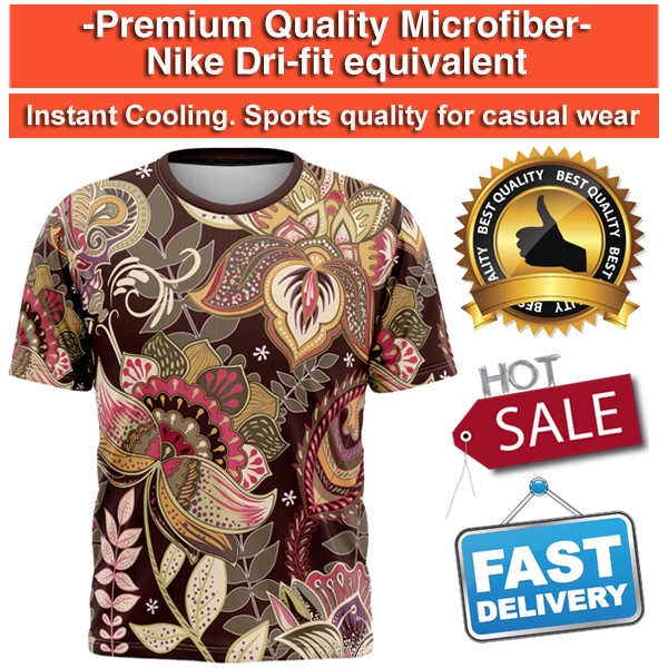 Limited Edition 003 Baju T-shirt Microfiber Dri-fit Floral Design T ...