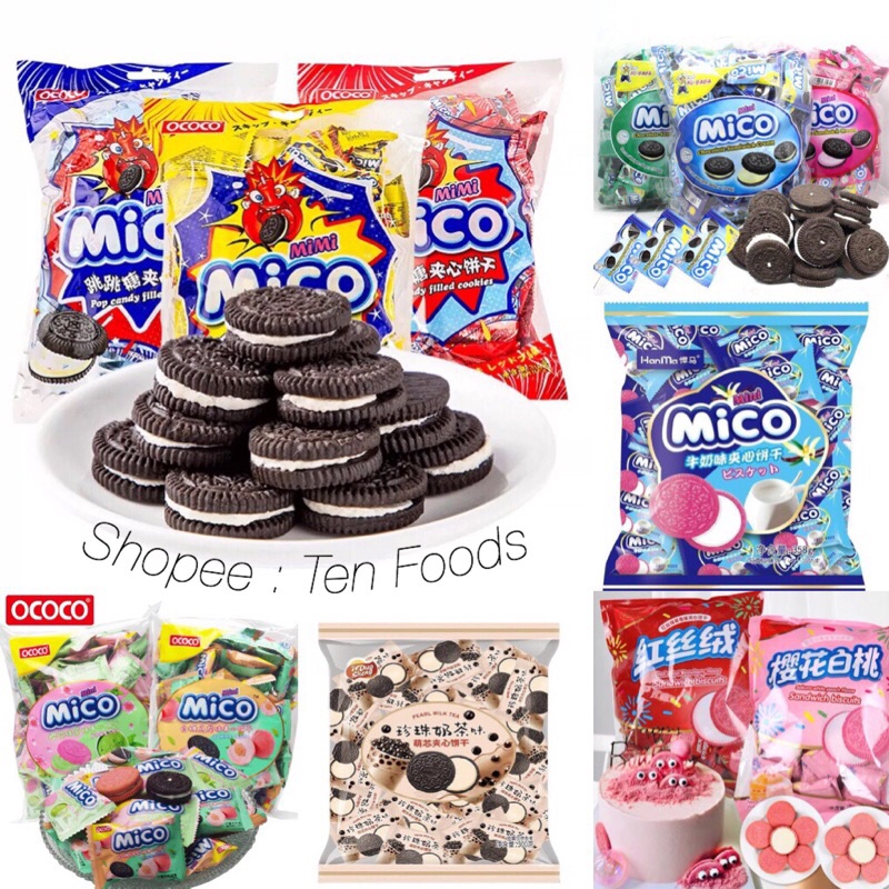 [ 376g ] Multi-Flavored Mico Ice Cream Cookies / Matcha Oreo Cookies ...