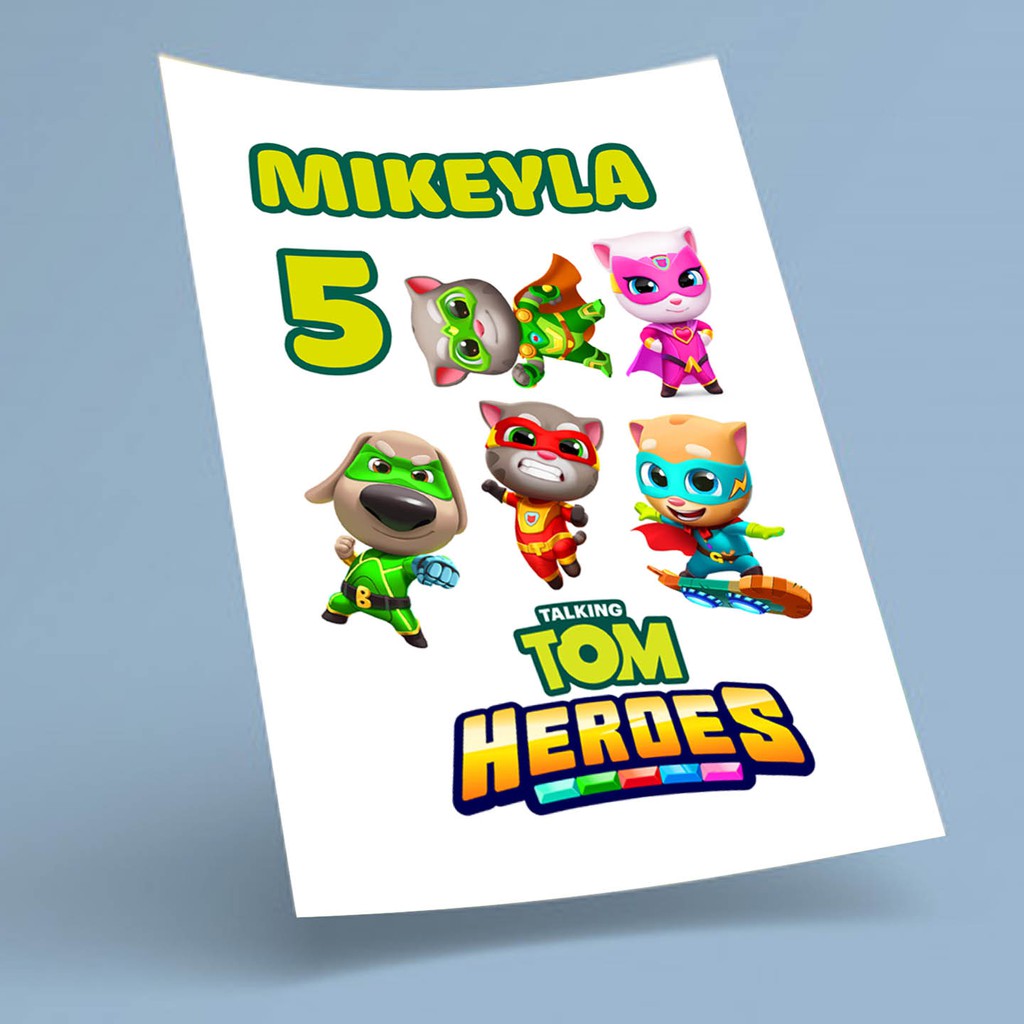 TALKING TOM CUSTOM NAME & AGE [JPEG FORMAT/FILE] [CAKE TOPPER] [PRINT ...