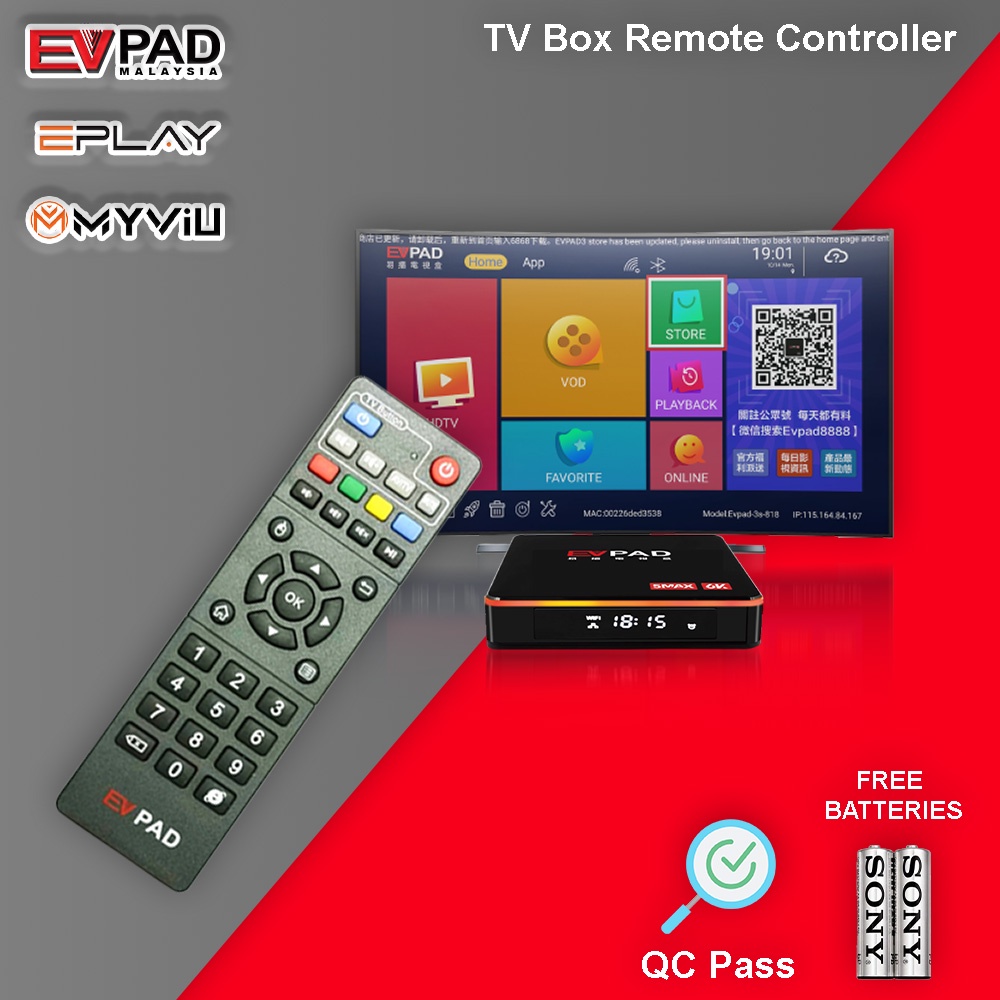 EVpad Remote Control for EV pad 5S/ 5P/ 3S/ 3/ 3Max/ 2S/ Pro+/ Plus/ 3R ...