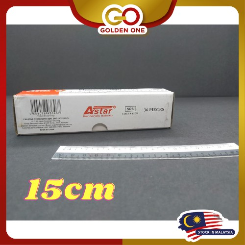 Astar Pembaris Plastik 15cm / Plastic Ruler 15cm SR6 (Thicker) | Shopee ...