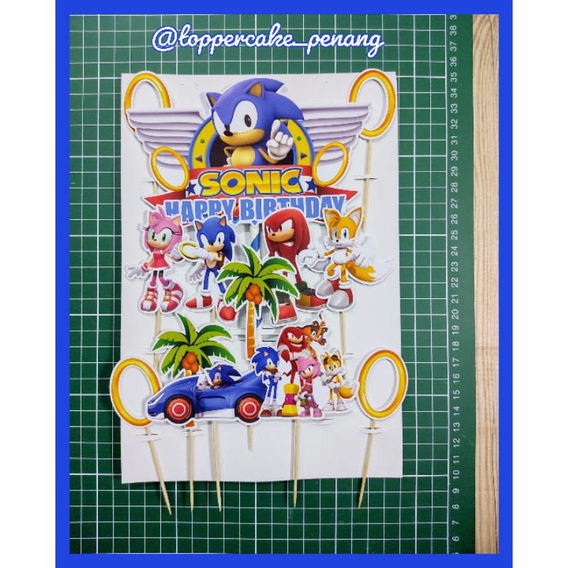 Sonic Mania Happy Birthday Decoration Set Cake Topper for Birthday Cake ...