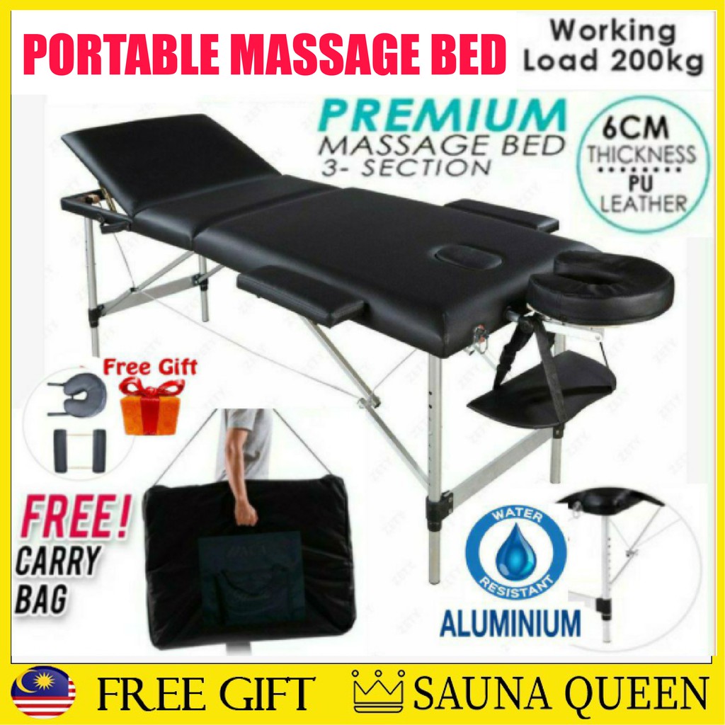 [M'sia] 👑SAUNA QUEEN👑 Premium PU Leather Aluminium / Wooden Massage Bed ...
