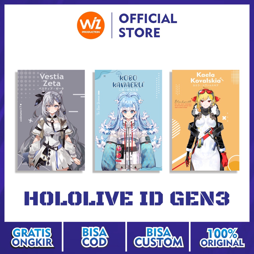 KAYU Hololive ID GEN 3rd POSTER - KOBO KANAERU - VESTIA ZETA - KAELA KOVALSKIA - Best Selling ...
