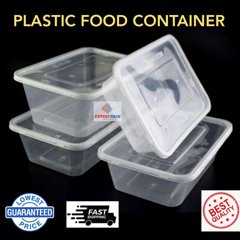 PP Rectangular Disposable Plastic Food Container (10pcs)Clear 500 650 ...