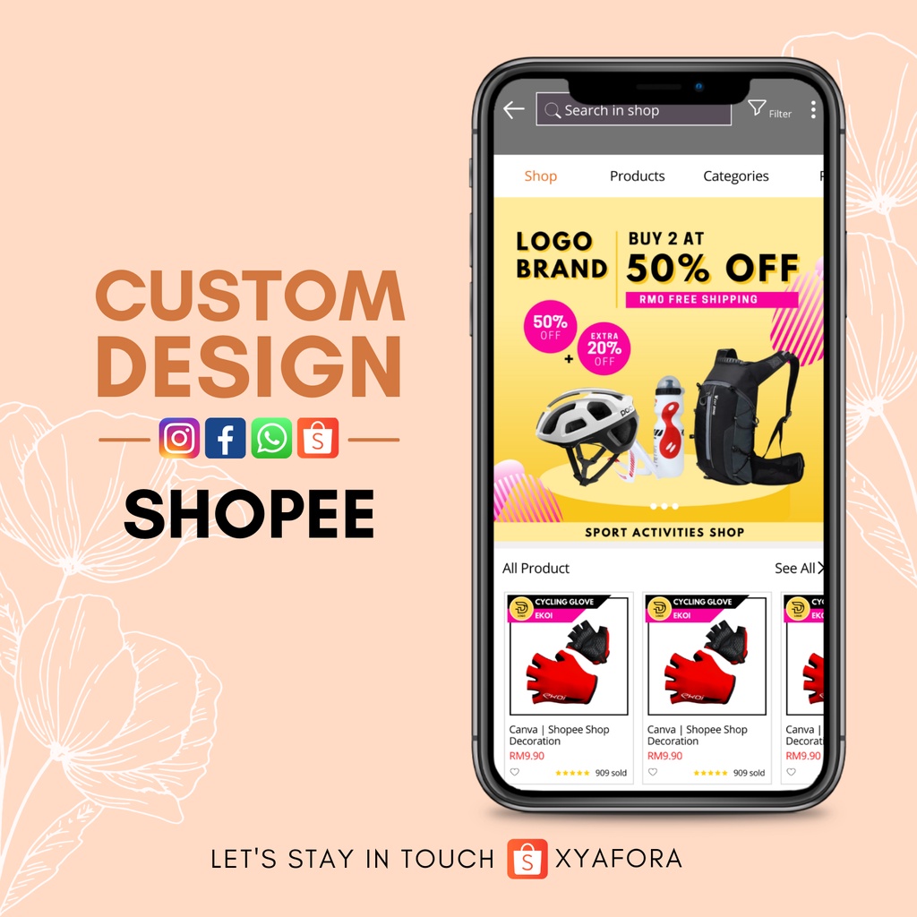 Instagram Poster, Shopee Shop Decoration, Facebook Poster, Editable ...