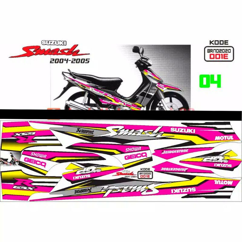 Suzuki Smash Sticker / Suzuki Smash decal / Smash variation striping ...