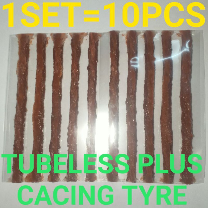 Tubeless Tyre Puncture Repair String Brown 4"x10 pcs CACING UNTUK TIRE ...