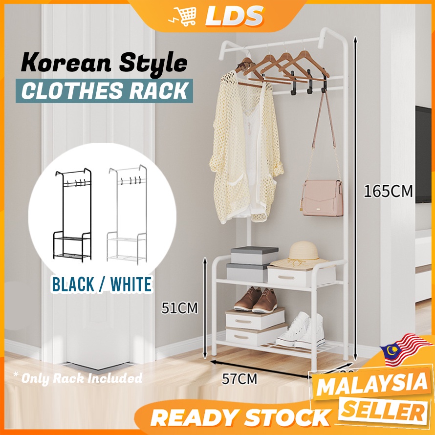 SIMS Malaysia Metal Folding L Shape Clothing Hanger Rack | Shopee Malaysia