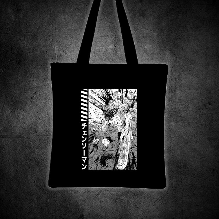 GORE DENJI CHAIN SAW MAKIMA Printed tote bag canvas | Shopee Malaysia