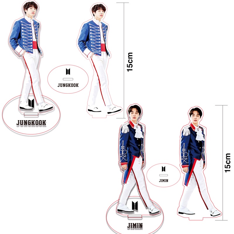 BTS Acrylic Action Figurines Standee JK V JIN JIMIN RM Double-sided HD ...