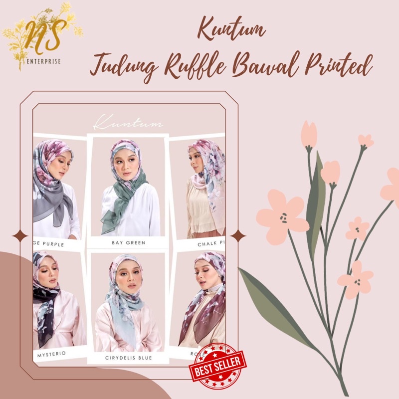 🔥READY STOCK🔥🇲🇾HQ - Bawal Kuntum Tudung Ruffle | Shopee Malaysia