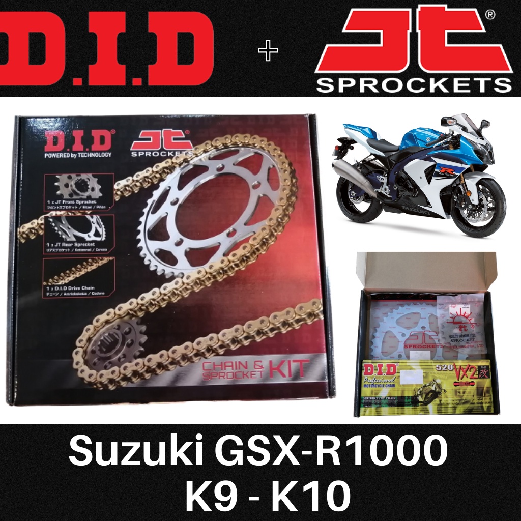 Sprocket Chain Suzuki GSX-R1000 K9-K10 Full Set DID+JomThai (Gold ...