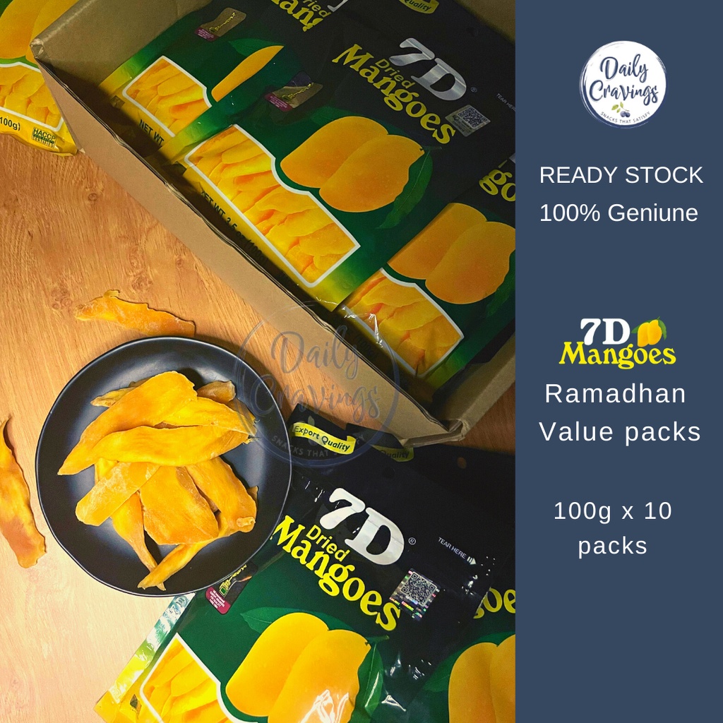 [value Pack] 7d Signature Philippine Dried Mangoes 菲律宾芒果干 100g X 10