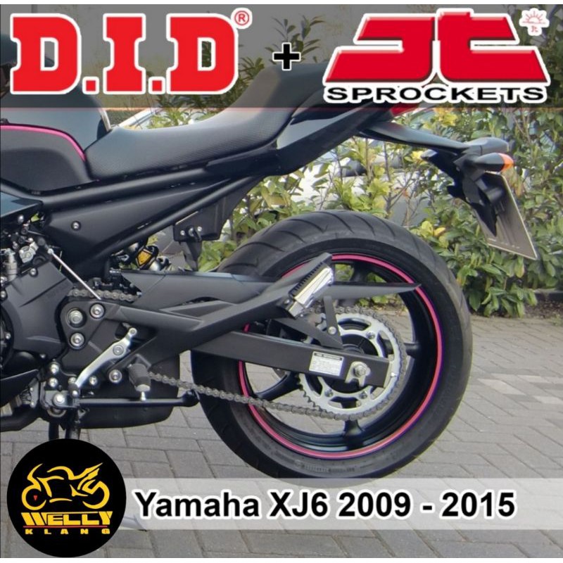 Sprocket Chain Yamaha XJ6 Full Set DID+JomThai (Gold & Black Colour ...