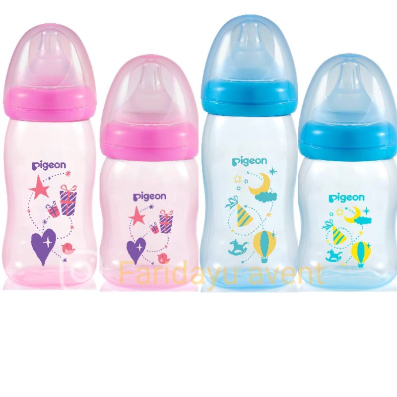 ORIGINAL Pigeon Wide Neck 160ml/240ml PREMIUM CLEAR Bottle With ...