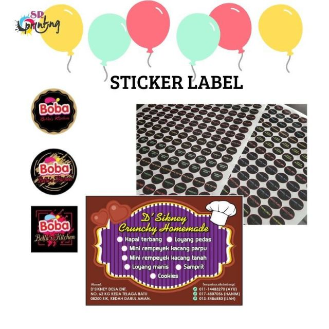 STICKER LABEL PRODUK/DOORGIFT MURAH ( sekeping A3 ) boleh customize ...
