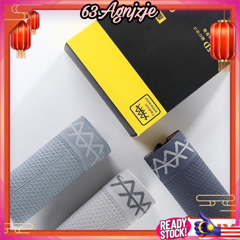 3PCS/BOX 3A magic magnetic Men Solid Breathable Underwear cotton Men's ...