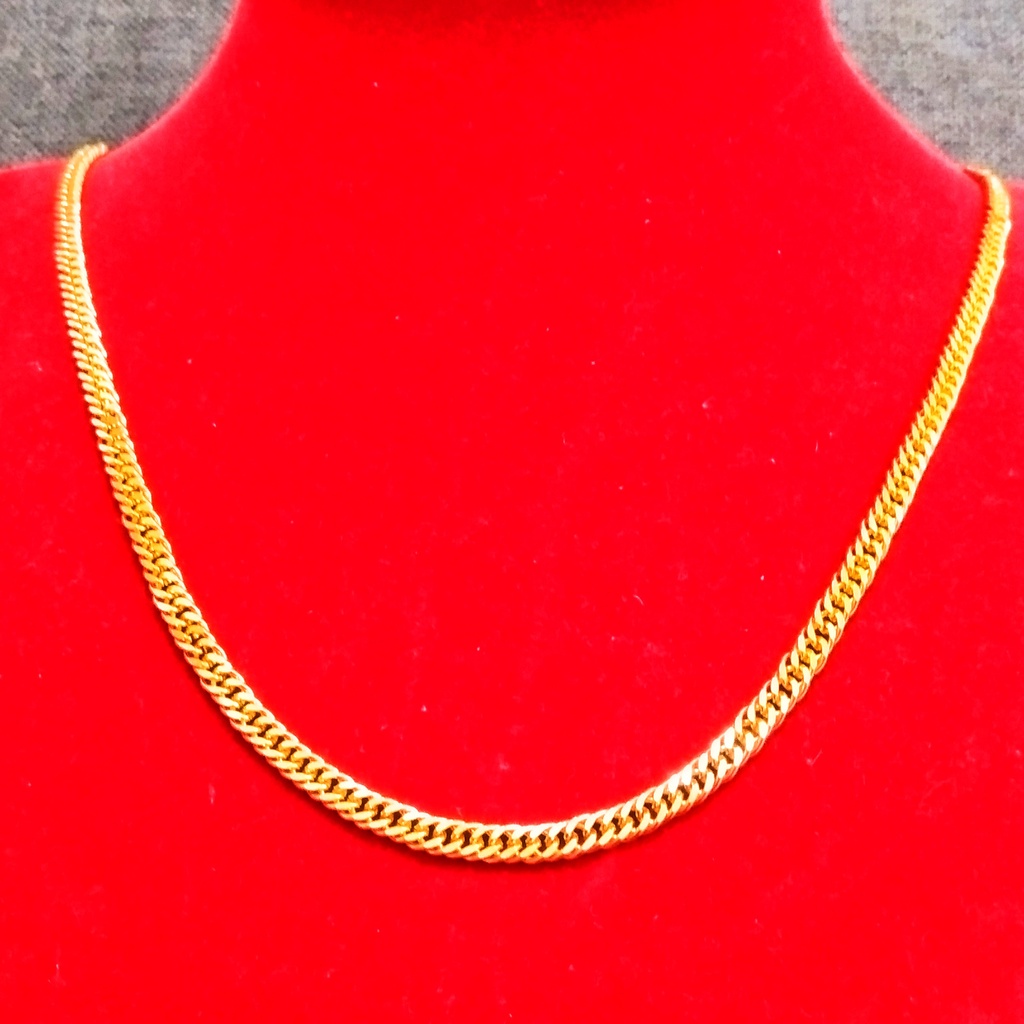 Rantai Leher Lipan Design 24K Gold Plated Design Cop 916 (0.4cm Wide ...