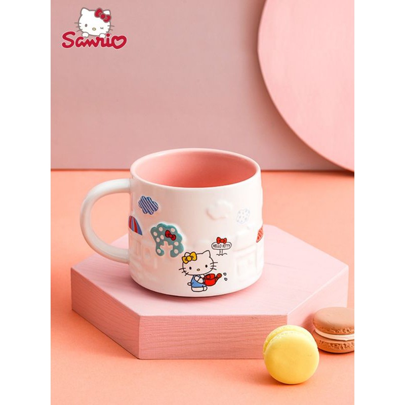 Hello Kitty Sanrio x MINISO Japan Embossed Ceramic Mug 350ml Mug ...