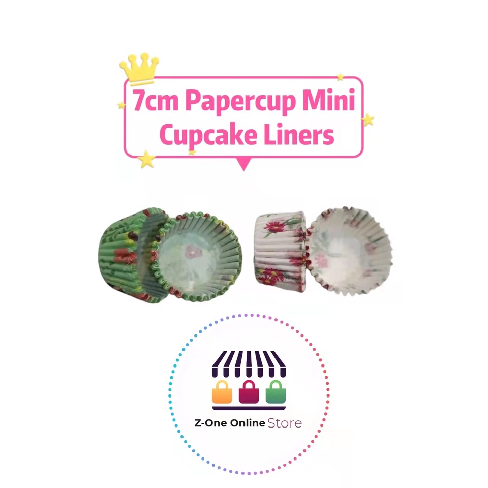 7cm Colourful Flower Paper Cup Cookies Cup Cupcake Cup 200pcs | Shopee ...