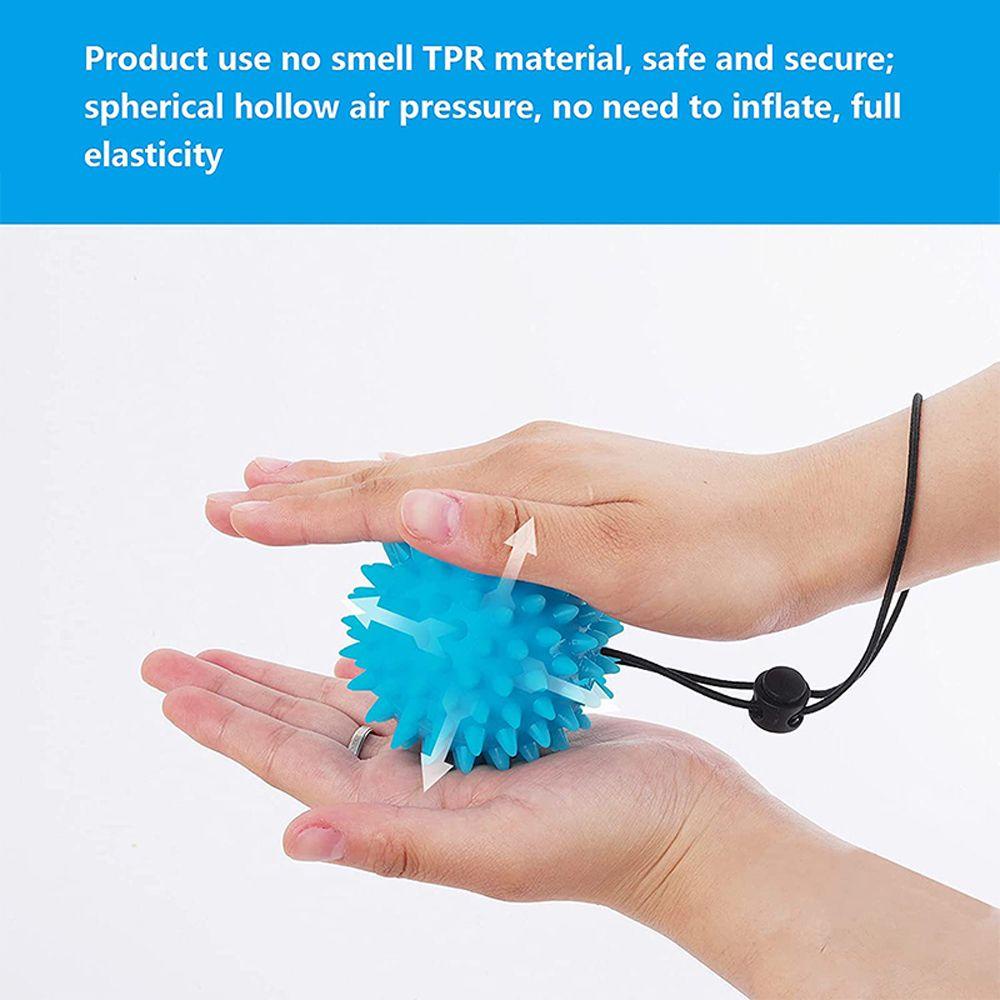Hand Grip Exercise Spiky Yoga Ball with Wrist Strap Rope Lanyard Grip ...