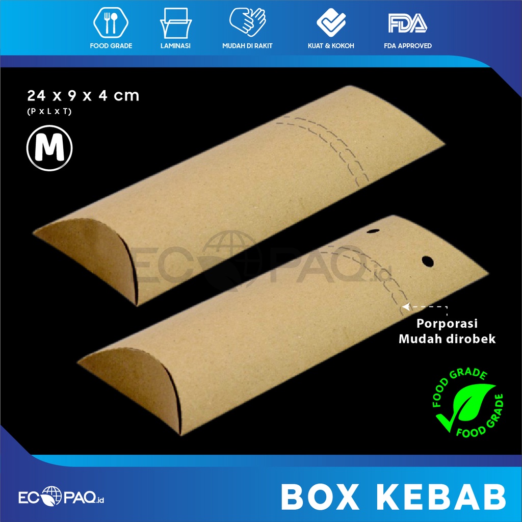 Kebab Box - Kebab Box - Brown KRAFT Kebab Box - M (50Pcs) | Shopee Malaysia