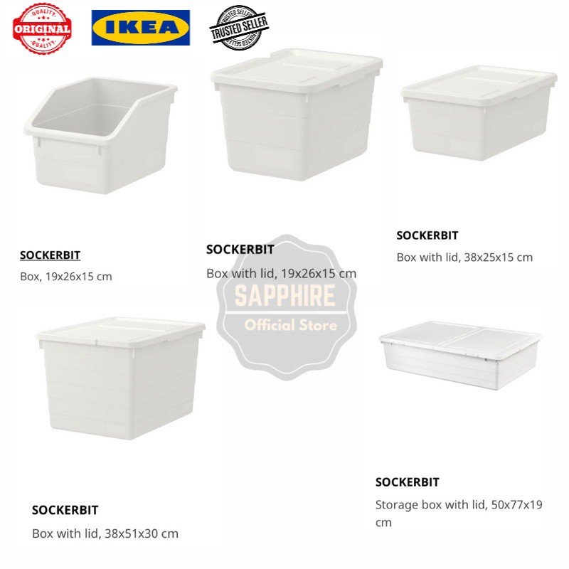 Storage Box Sockerbit IKEA Multi-sizes | Kotak simpanan Putih | White ...
