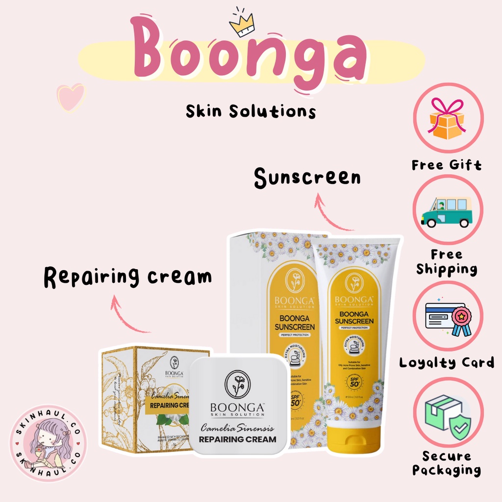 BOONGA SKIN SOLUTION Repairing Cream 5g & Boonga Sunscreen 30ml ...