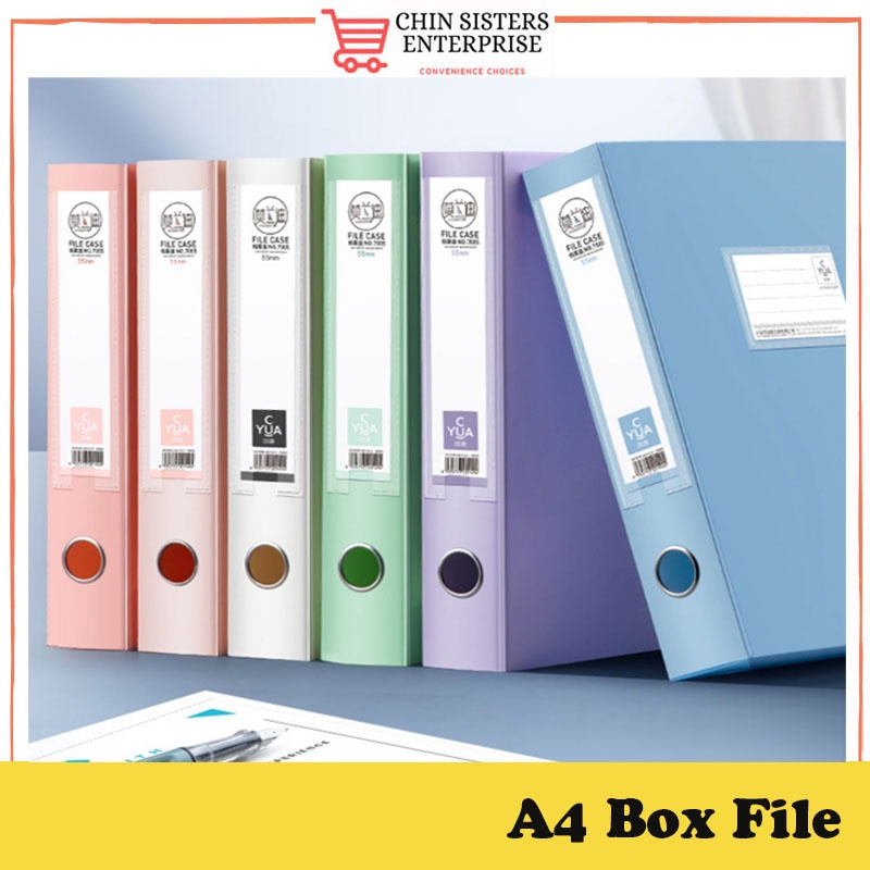 A4 Morandi Color Storage File Box Thick PVC File Box Storage Plastic ...