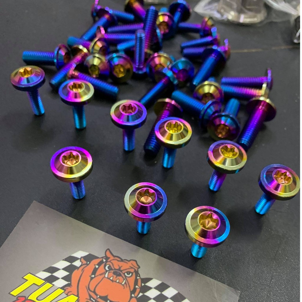 Titanium screws 6li15 6li20 large rainbow color (M6*15 M6*20 umbrella ...