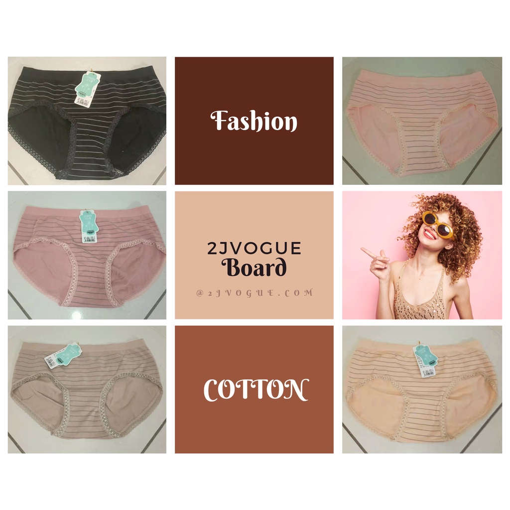 (Ready Stock) - 2JVOGUE antibacterial seamless Japanese striped sweet ...