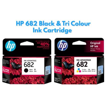 [100% ORIGINAL] HP 682 Black & Color Ink Cartridge / HP DeskJet Ink ...