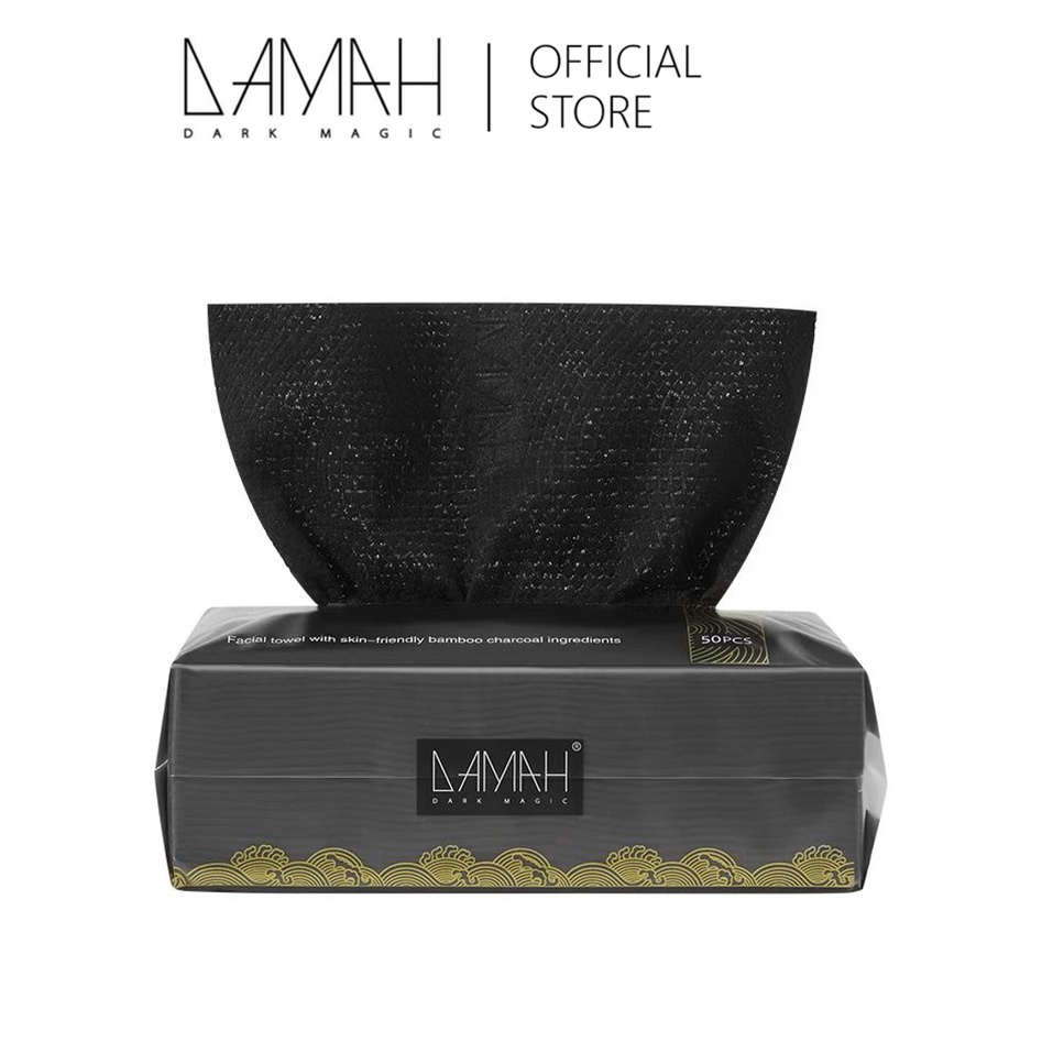 DAMAH Dark Magic Charcoal Soft Pull-up Facial Towel (50's) | Shopee Malaysia