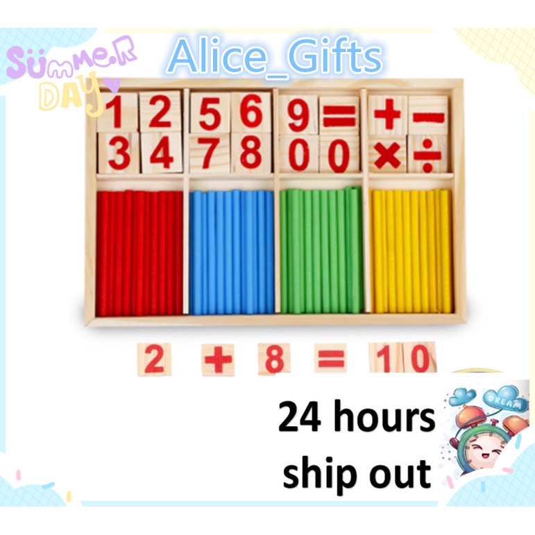 [Ready Stock] Wooden Mathematical Intelligence Stick Preschool ...