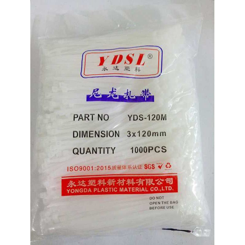 PVC Link Cable Tie 4.75" 120mm X 3mm White (Packet of 1000 Lth ...