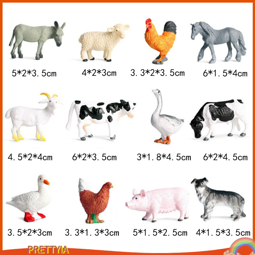 [prettyiaMY] pcs Farm Animals Animal Figures Toy | Shopee Malaysia