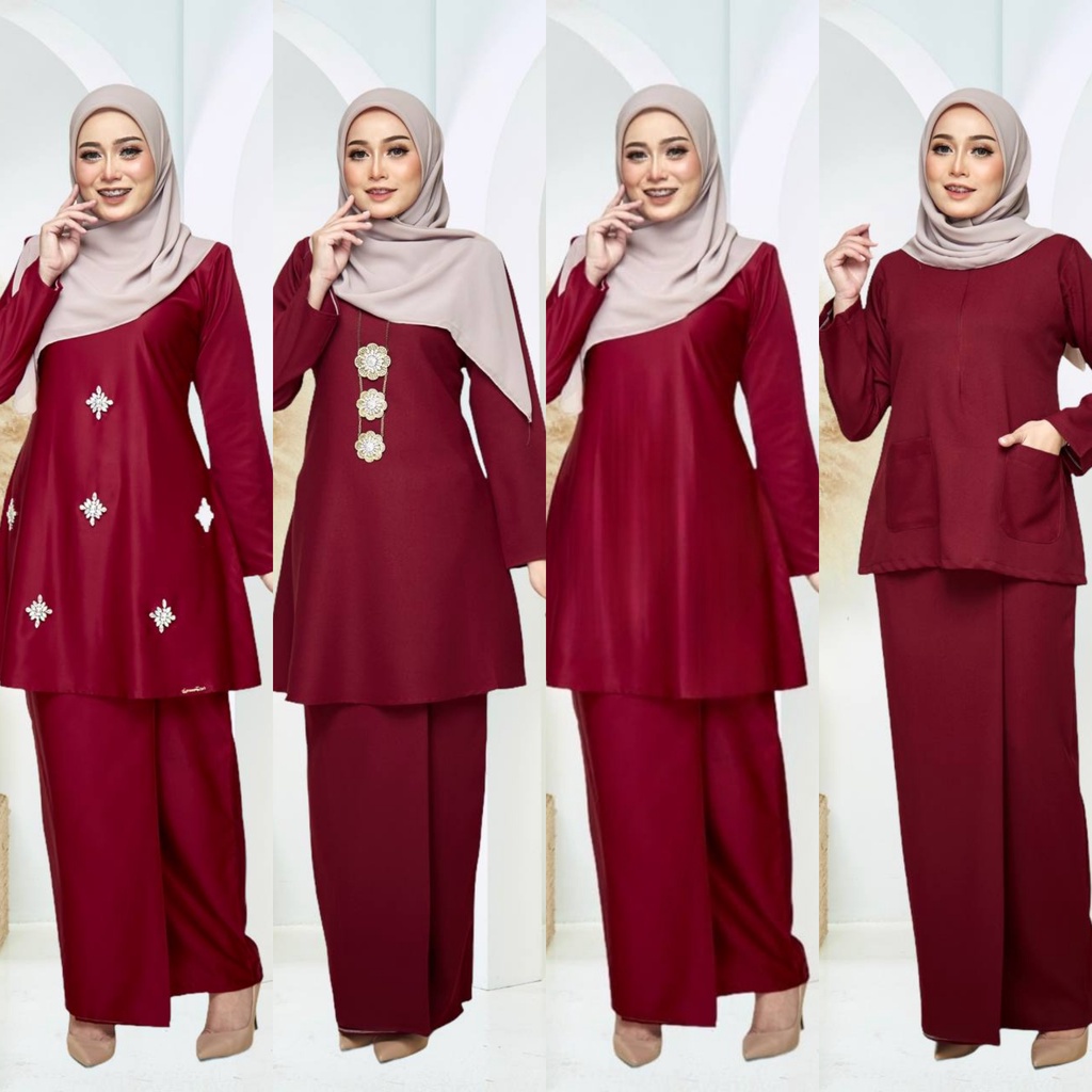 BAJU KURUNG MAROON COLLECTION SAIZ XS - 5XL | Shopee Malaysia
