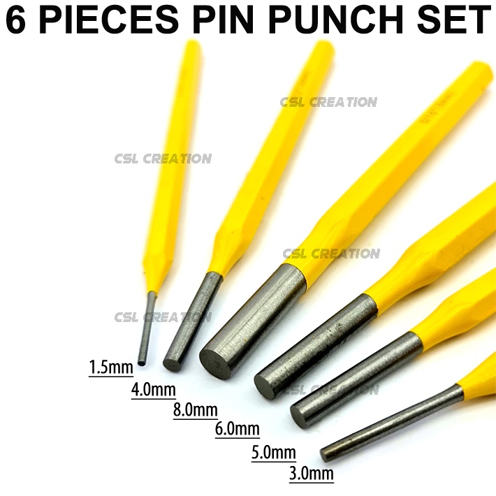 UOFFC 6PCS PIN PUNCH SET AND COLD CHISEL SET CENTER PUNCH COLD CHISEL ...