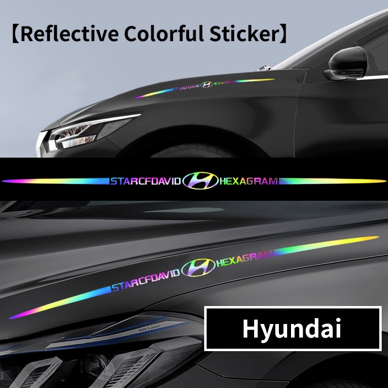 Logo Sticker Hyundai Laser Reflective Colorful Car Sticker For Matrix ...