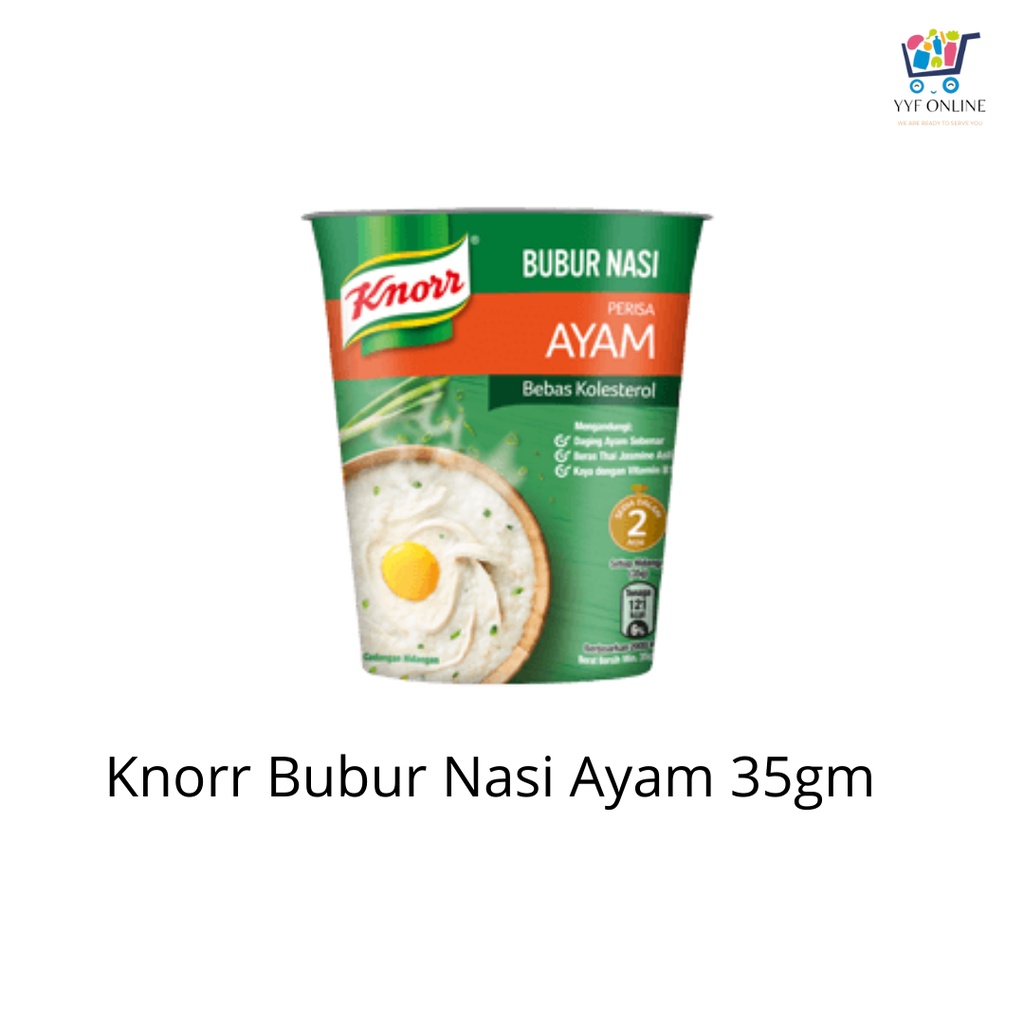 Knorr Bubur Nasi Cup Porridge - Ayam / Ayam & Cendawan (35g) | Shopee ...