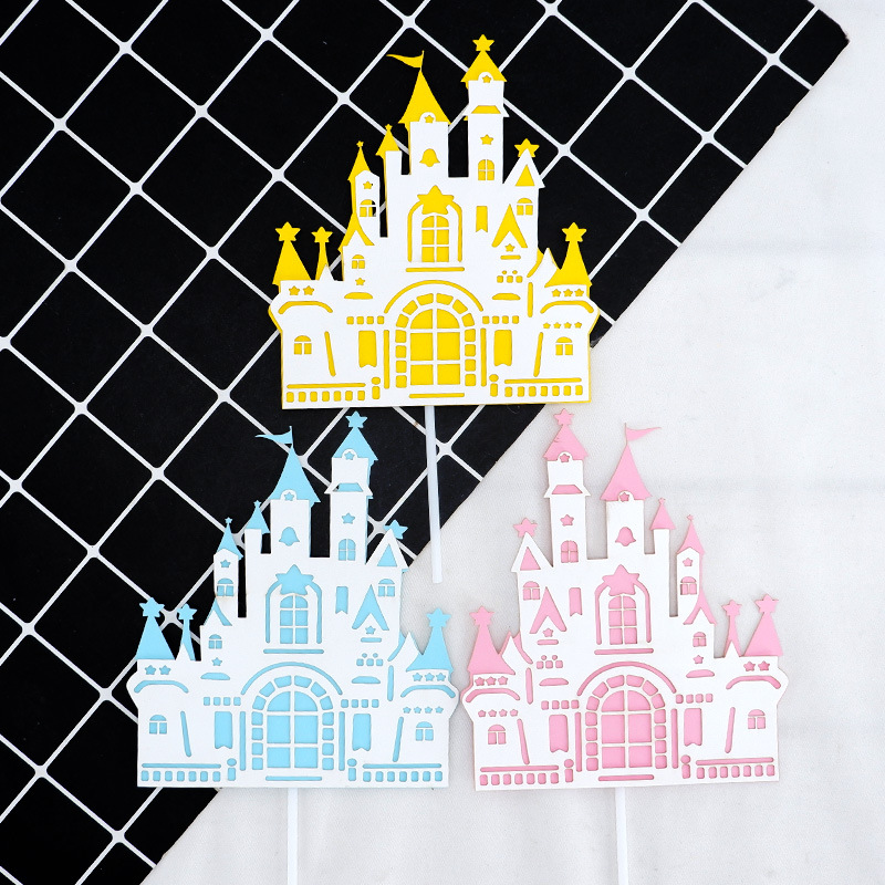 Ready Stock Castle Princess Cake Topper Gold Silver Glitter Frozen ...